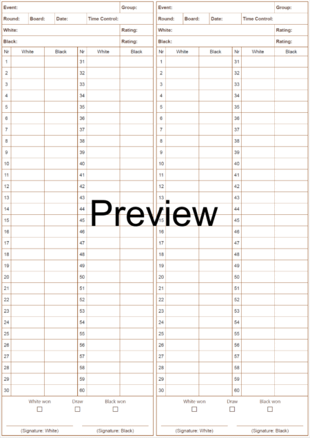 Free Chess Score Sheets – PDF & Online Customization