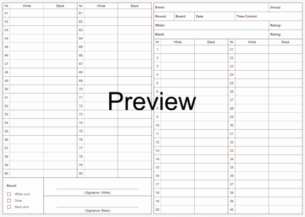 Free Chess Score Sheets – PDF & Online Customization